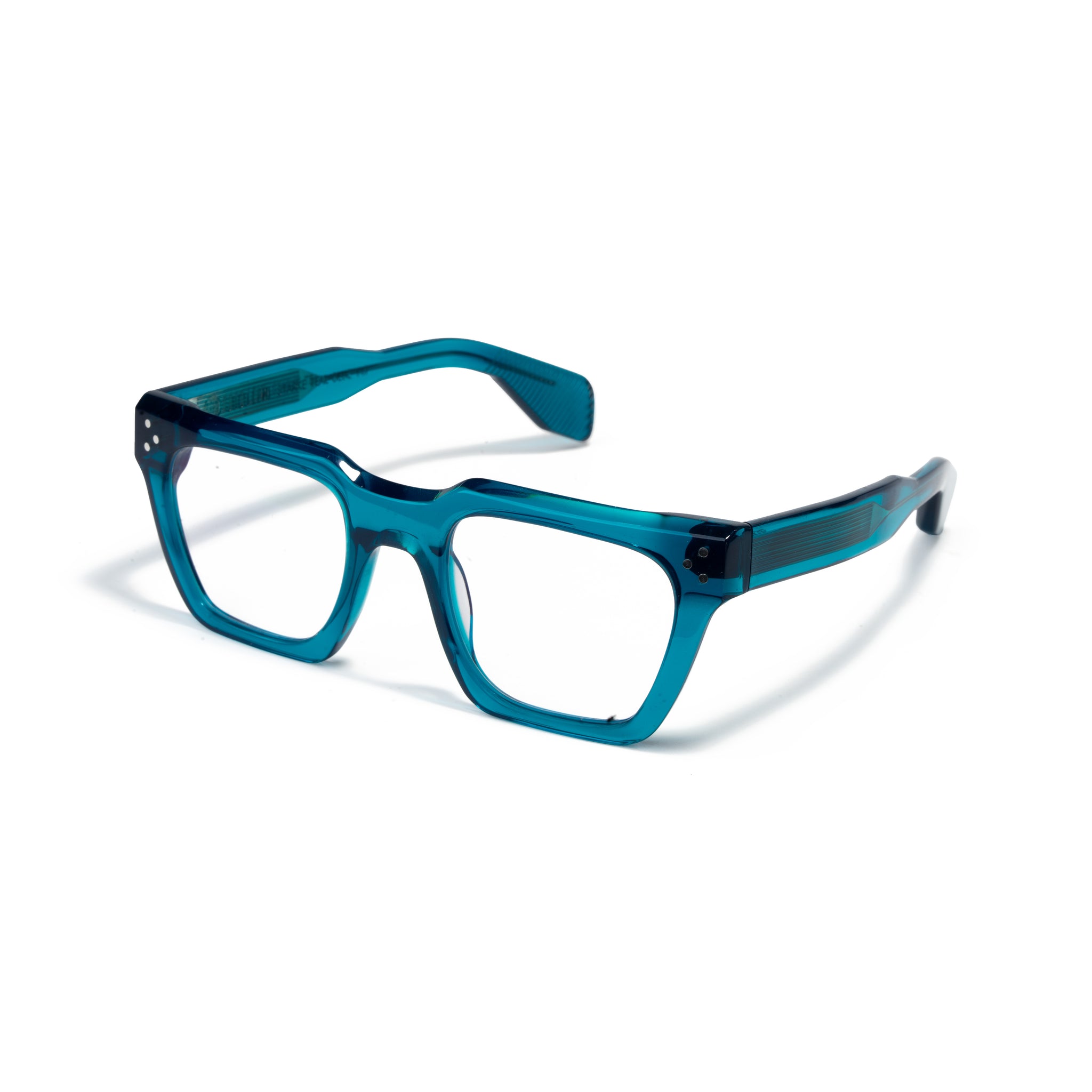 Starke Teal Bio-Acetate Eyewear - Bold and Sculpted Design